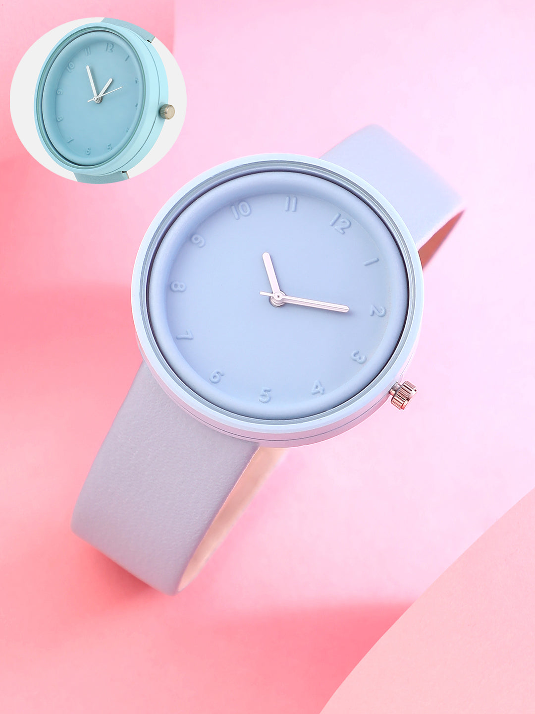 Haute Sauce Women's The Off-Duty Round Watch | Powder Blue Silicone ...