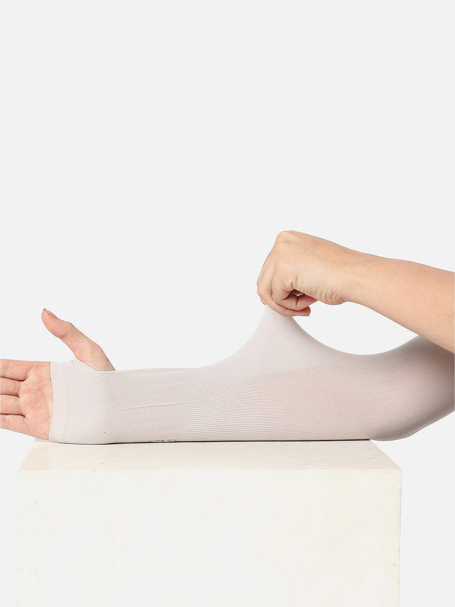 women neutral solid detachable arm sleeves
